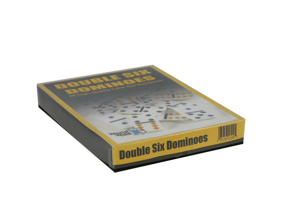 Dominoes - Double Six White Color Dot Dominoes in Color Box – WorldWise ...